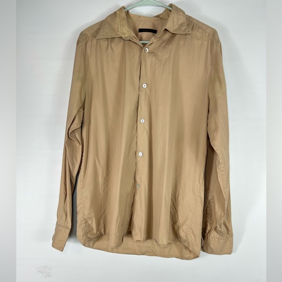 Louis Vuitton | Shirts | Louis Vuitton Button Up Tan Blouse | Poshmark